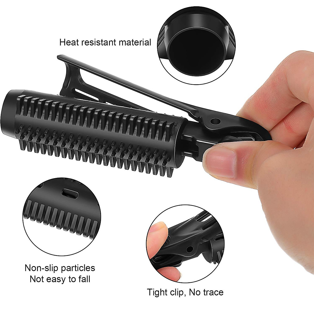 6 Pieces Natural Fluffy Hair Clip Volumizing Hair Root Clip Naturally Fluffy Clamp Rollers Hair Styling Tools for Women Girls (Black)
