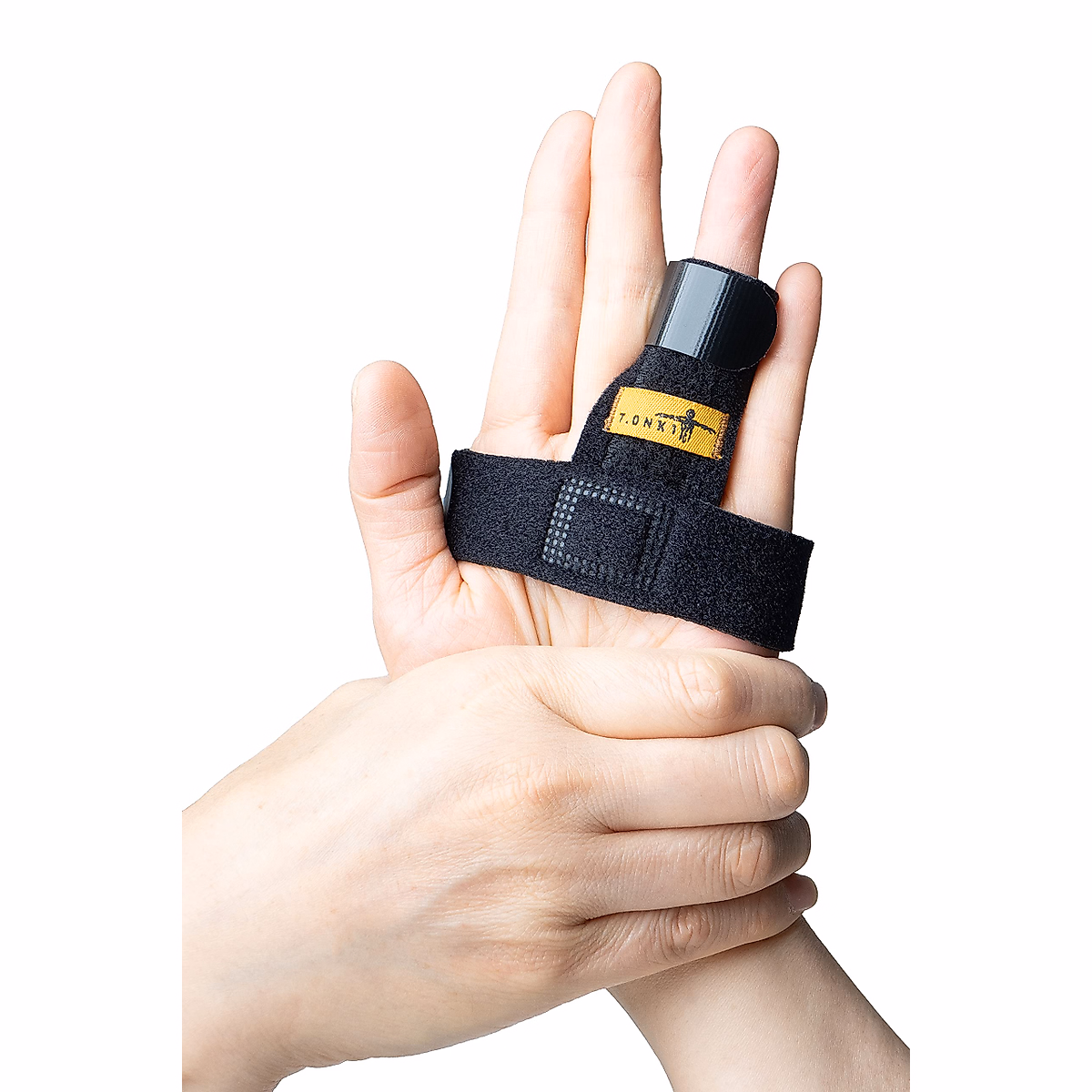 T.ONKI Set of 2 Mallet Finger Splint w/ Hand Support Brace, Trigger Finger w/ 2 Free Gel Sleeves & Built-in Aluminium Bar Fit All Fingers, Universal Right vs. Left Hand Straightener for Pain Relief & Injuries - 2 Pack