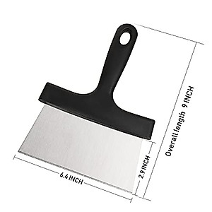 SHANGPEIXUAN Grill Griddle Scraper Stainless Steel Blade Grill Slant Edge Scraper Plastic Handle,Sturdy Food Scraper Tool Kitchen for Blackstone Grill Accessories,Outdoor Barbecue Turners Tools…