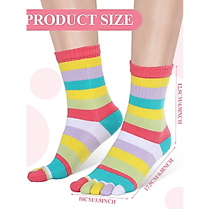 Bencailor 5 Pairs Women's Toe Socks Cotton Five Toe Finger Socks Toe Separator Socks for Women Men Athletic (Lovely Color)