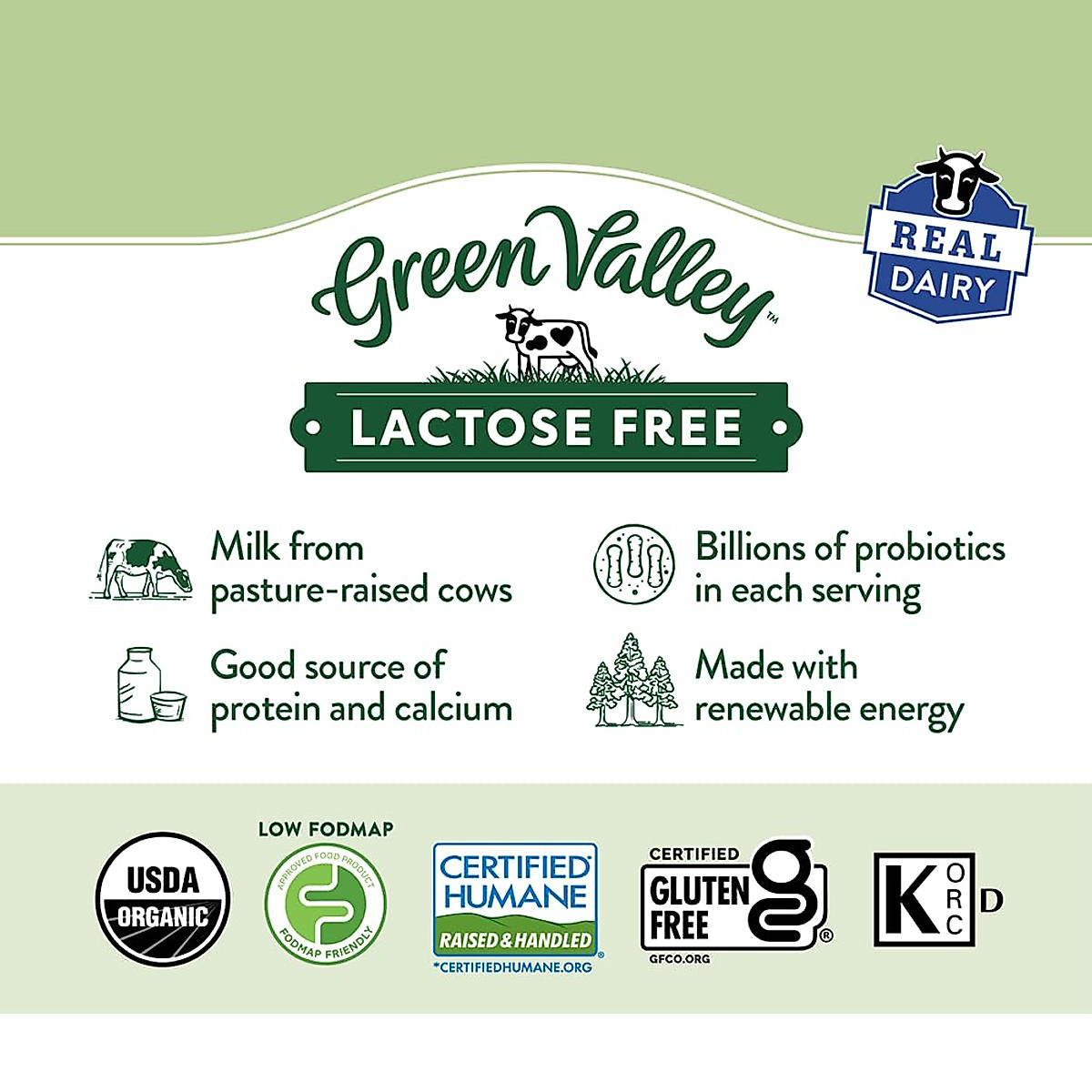 Green Valley Lactose Free Organic Whole Milk Plain Yogurt, 24 Ounce
