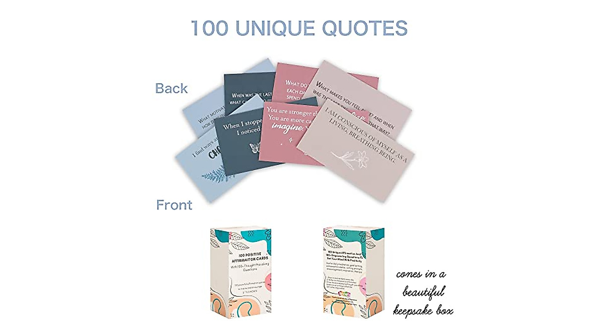 100 Affirmation Cards for Stress Relief & Self-Care | Positive Mindset