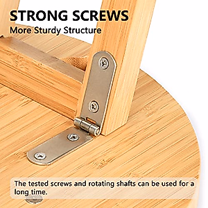 Tirrinia Portable Picnic Table with 4 Wine Glasses Holder, Functional Bamboo Snack Tray Table -Foldable for Party, Picnic, Camping, Beach (15.7" x 12.5")