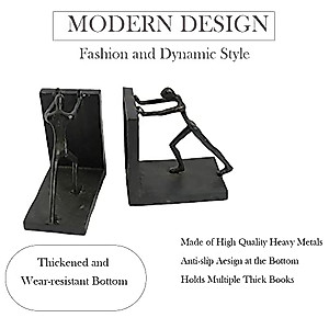 Book Ends Metal Heavy Duty Bookends for Shelves Universal Premium Office Bookends Metal Man Hand Push Creative Shape Bookends for Shelves Decor for Bedroom Library Office Reader Love Gift