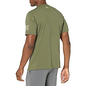 Under Armour Men's New Freedom Logo T-Shirt , Marine Od Green (390)/Desert Sand , 3X-Large