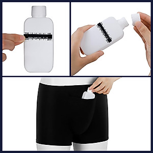 Jiuguva 13 Pcs Urine Test Complete Kit Includes 1 Lining Pocket Boxer Briefs 2 Portable Empty Urine Temperature Bottle 10 Adhesive Temperature Strips Urine Tester for Lab Testing (X-Large)