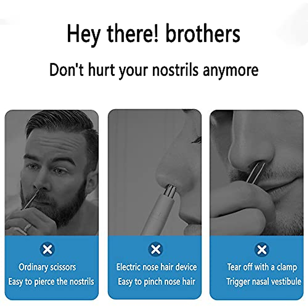 Nose Hair Scissors, arc Safety Design with Round tip, Facial Hair Small Grooming Scissors for Men Women - Eyebrow, Nose Hair, Mustache, Beard, Eyelashes, Ear Trimming Kit (Black, 1 Piece)