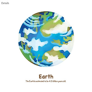 DECOWALL DAT-1501T The Solar System Wall Stickers Wall Decals Peel and Stick Removable Wall Stickers for Kids Nursery Bedroom Living Room