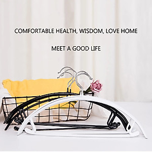 PJJXMY Clothes Hanger Rubber Coated Contour Metal No Bumps Hanger, Suit Hanger,Coat Jacket Hangers,Sweater Hanger (Pack of 20, Black)