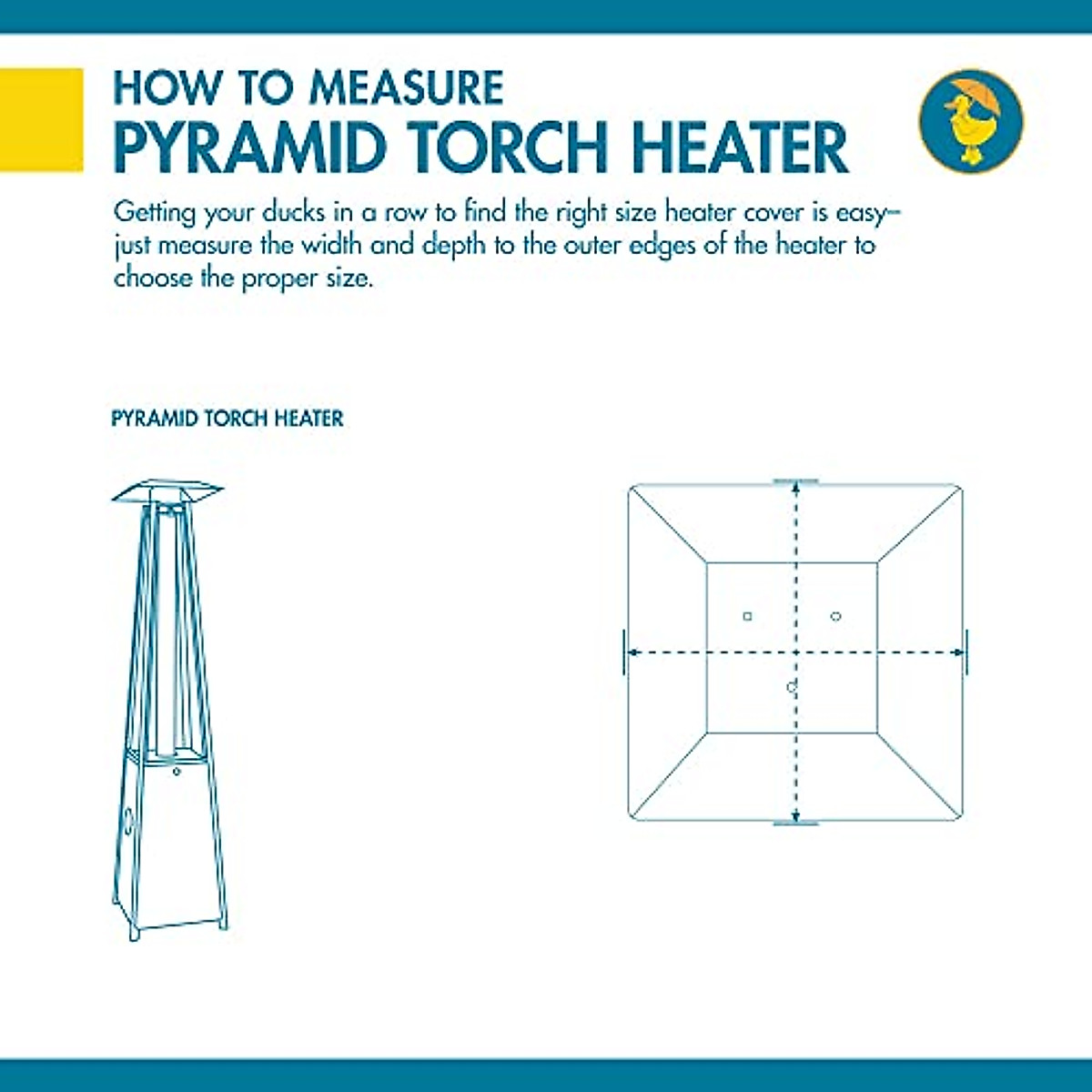 Duck Covers Ultimate Waterproof Patio Pyramid Torch Heater Cover, 20 Inch