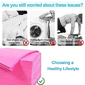 100Pcs Disposable Bed Sheets,31''x71'' Waterproof Massage Table Sheet Protector Non Woven Fabric Bed Cover for Massage Therapy Tattoo Beauty Salon Hotels Esthetician (Pink)