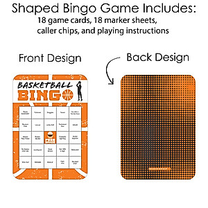 Big Dot of Happiness Basketball - Let The Madness Begin - Bar Bingo Cards and Markers - College Basketball Party Bingo Game - Set of 18