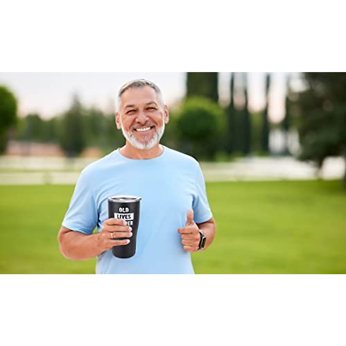 Old Lives Matter Tumbler - Funny Gifts for Men - Gag Gifts for Men, Adults - Funny Birthday Gifts for Men, Dad, Grandpa - Retirement Gifts for Men - Old Man Gifts - Cool Gifts for Dads (Black, 20 oz)