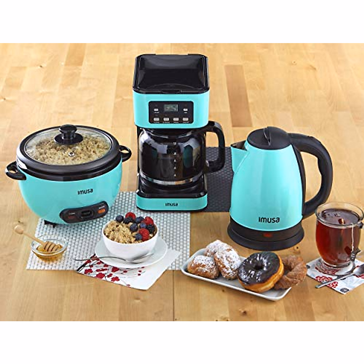 IMUSA USA GAU-80113T 1.5 Quart Teal Slow Cooker with Glass Lid