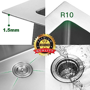 30 Undermount Kitchen Sink - Sarlai 30" Stainless Steel 16 Gauge Single Bowl Sinks, 30x18 Inch Sturdy Deep Bowl Basin Sink