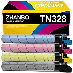 ZHANBO TN328 TN-328 Toner Cartridges Black Cyan Magenta Yellow Replacement for Konica Minolta TN328 Toner Bizhub C300i C360i C250i Printer