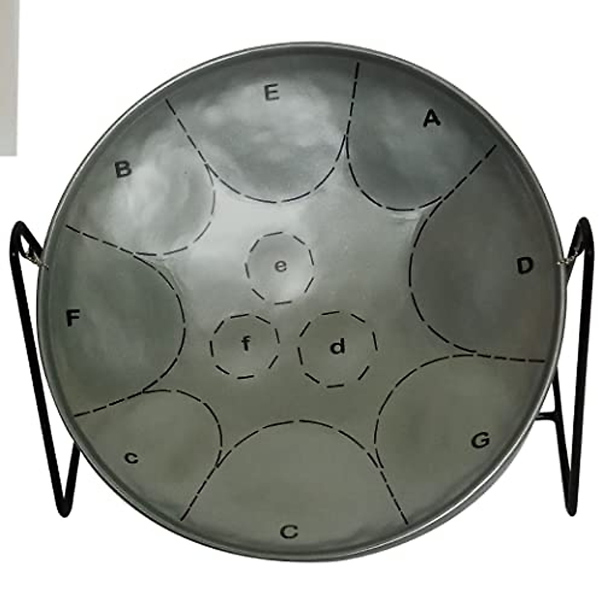 Miniature Steelpan (Steel Drum) 12 Inch Diameter 11 Notes with Instructional Book with Music from Trinidad & Tobago - Silver