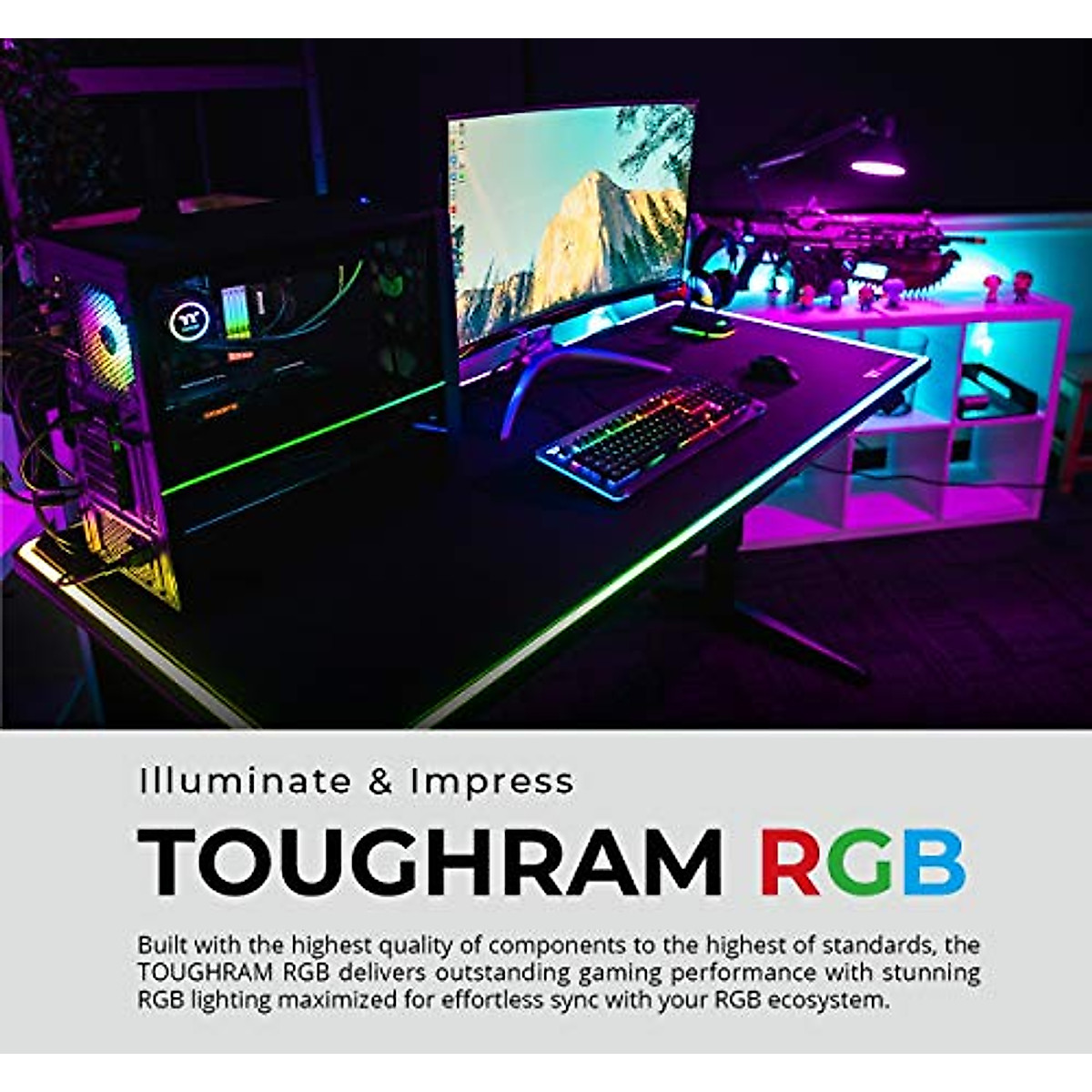 Thermaltake TOUGHRAM RGB DDR4 3600MHz 16GB (8GB x 2) 16.8 Million Color RGB Alexa/Razer Chroma/5V Motherboard Syncable RGB Memory R009D408GX2-3600C18B