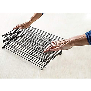 3-Tier Collapsible Cooling Rack - Bonus Baking Mat Included - Expandable & Foldable Cookie Cooling Wire Rack - Baking Rack - Foldable Cooling Rack For Baking Supplies - Premium Quality & Sturdy Legs