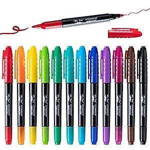Mr. Pen- Dual Tip Permanent Markers, 12 Pack, Fine & Ultra Fine Tip, Fine Tip Permanent Markers, Fine Tip Marker, Permanent Markers Fine Point, Fine Point Permanent Marker, Marker Pens Fine Point