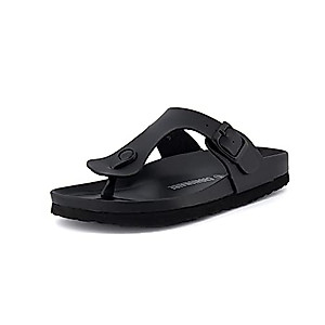 CUSHIONAIRE Women's Louie soft footbed Sandal with +Comfort, Black 7