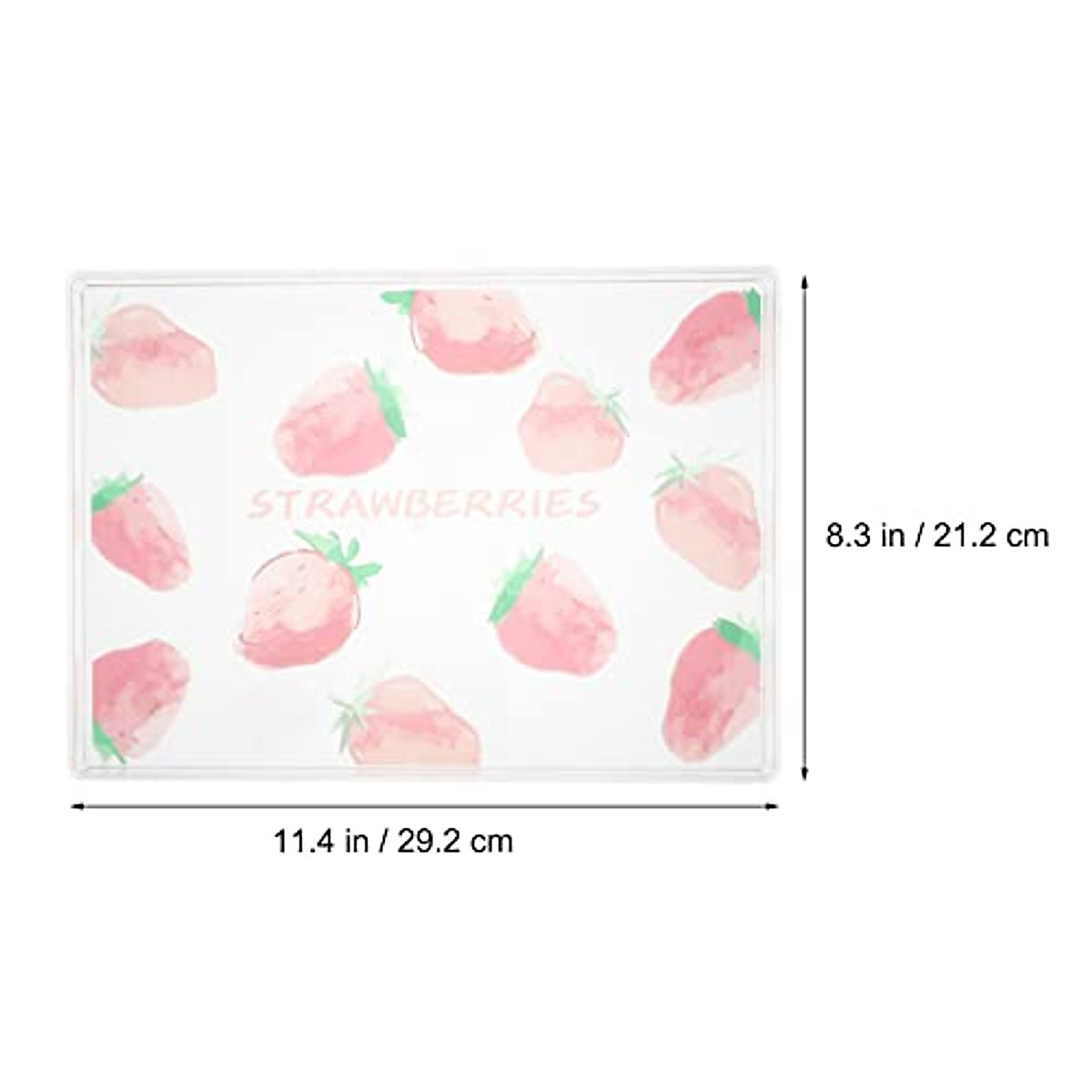 11.4" x 8.3" Plastic Serving Trays - Clear Plastic Trays, Acrylic Serving Tray, Excellent for Weddings, Buffets, Birthday Parties (Strawberry Pattern)
