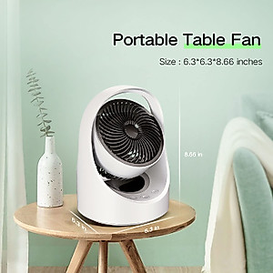 NewGod Rechargeable Air Circulator Fan Small Oscillating Desk Fan with LED Light 4 Wind Speeds USB Powered Cordless Quiet Table Fans for Bedroom Office Home（4400mAh） White1