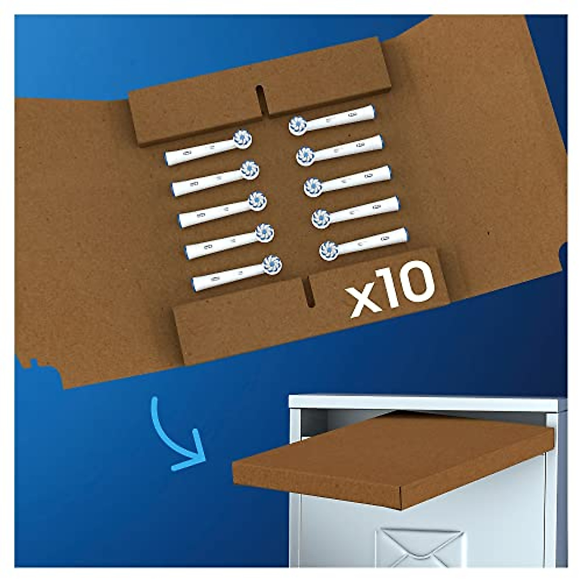 Oral-B Sensitive Clean Replacement Toothbrush Head, Pack of 10 Counts, Mailbox Sized Pack