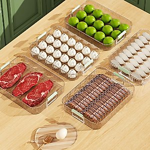 Deli Meat Container for Fridge, 3 Layer Bacon Lunch Meat Container for Refrigerator, Deli Meats Containers with Lids, Storage Boxes with Lid for Cold Cuts, Bacon Storage Box for Fridge