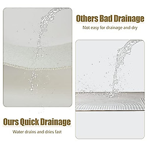 Shower Mat Non Slip Bathtub Mat 16 × 32 Inches, Loofah Bath Mats for Shower Tub, Soft Textured Bath Mat, PVC Bathroom Mats for Wet Areas, Quick Drying, White