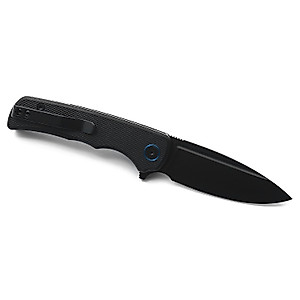 Miguron Knives M Talism Flipper Folding Knife,3.01" Black PVD D2 Blade Black G10 Handle With Deep Pocket Clip,Camping Hiking Pocket Knife MGR-810BK