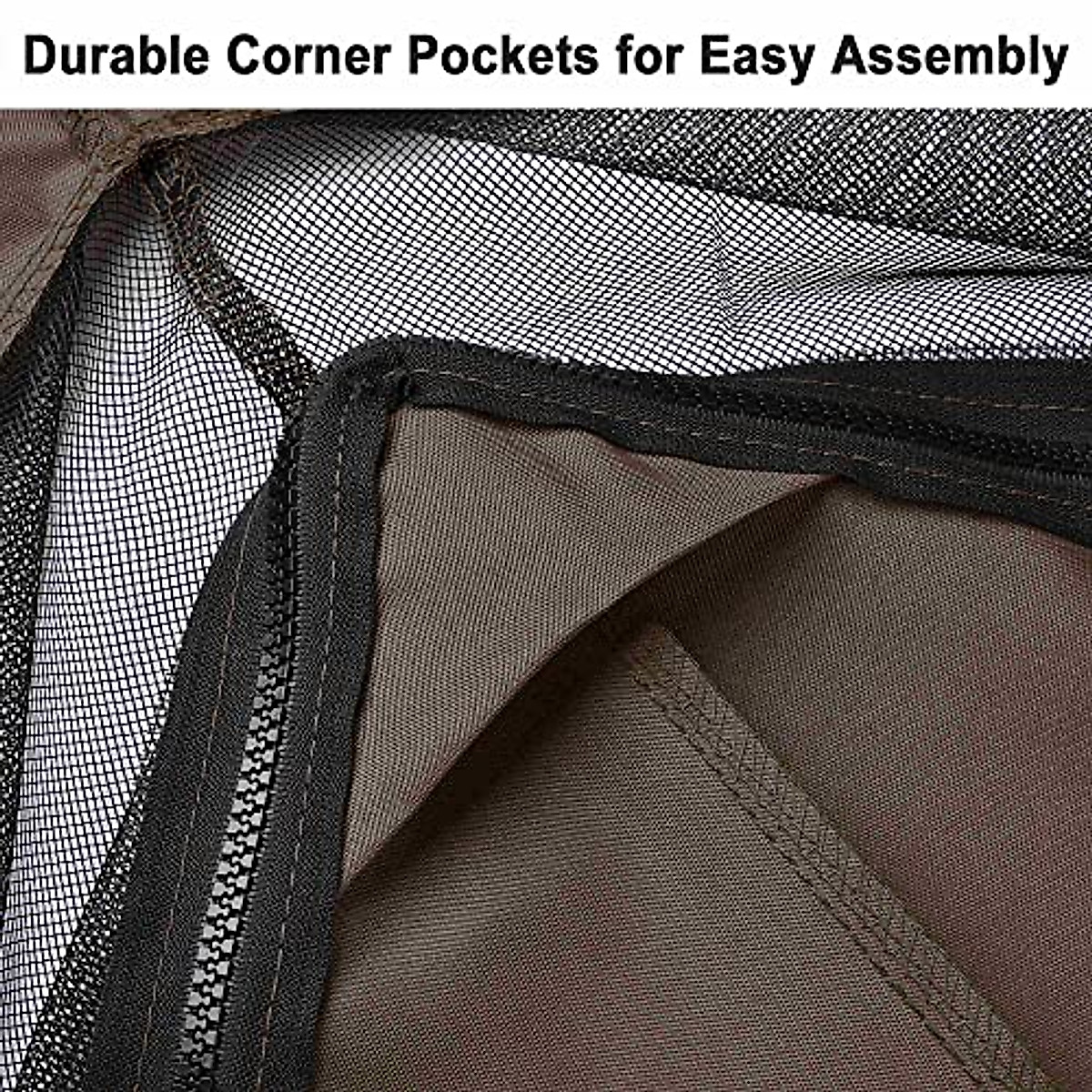 Instahibit 2 Tier 8' x 8' Replacement Gazebo Canopy Top UV30+ 200g/sqm Outdoor Patio Garden Cafe Pavilion Cover Brown