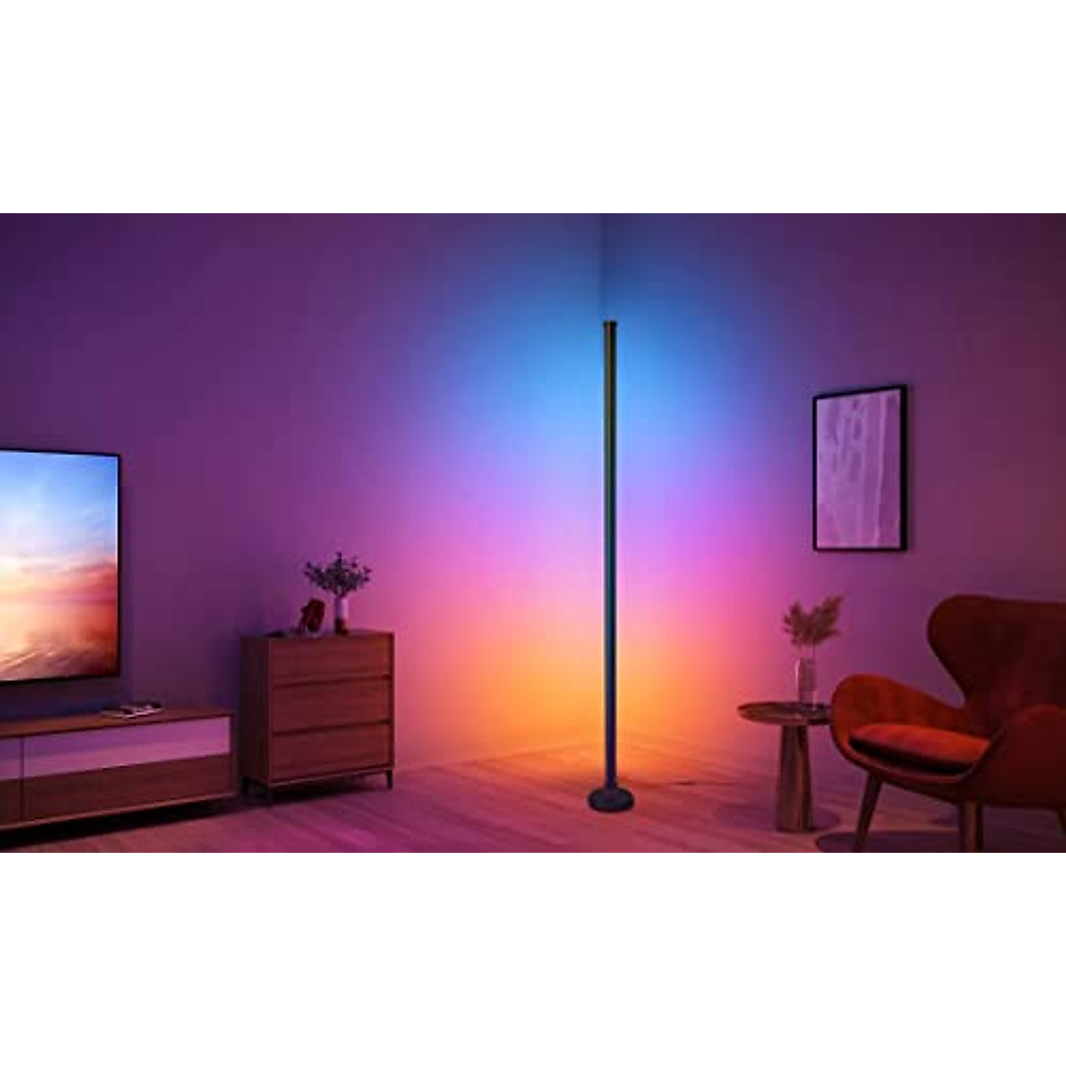 ELINKUME RGB LED Corner Floor Lamp - Smart Control & Music Sync