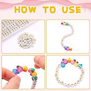 XIMISHOP 1400pcs Round Letter Beads for Jewelry Making, 28 Style Gold A-Z Alphabet Acrylic Beads Kits Heart Beads for Bracelets Making (4 * 7mm)