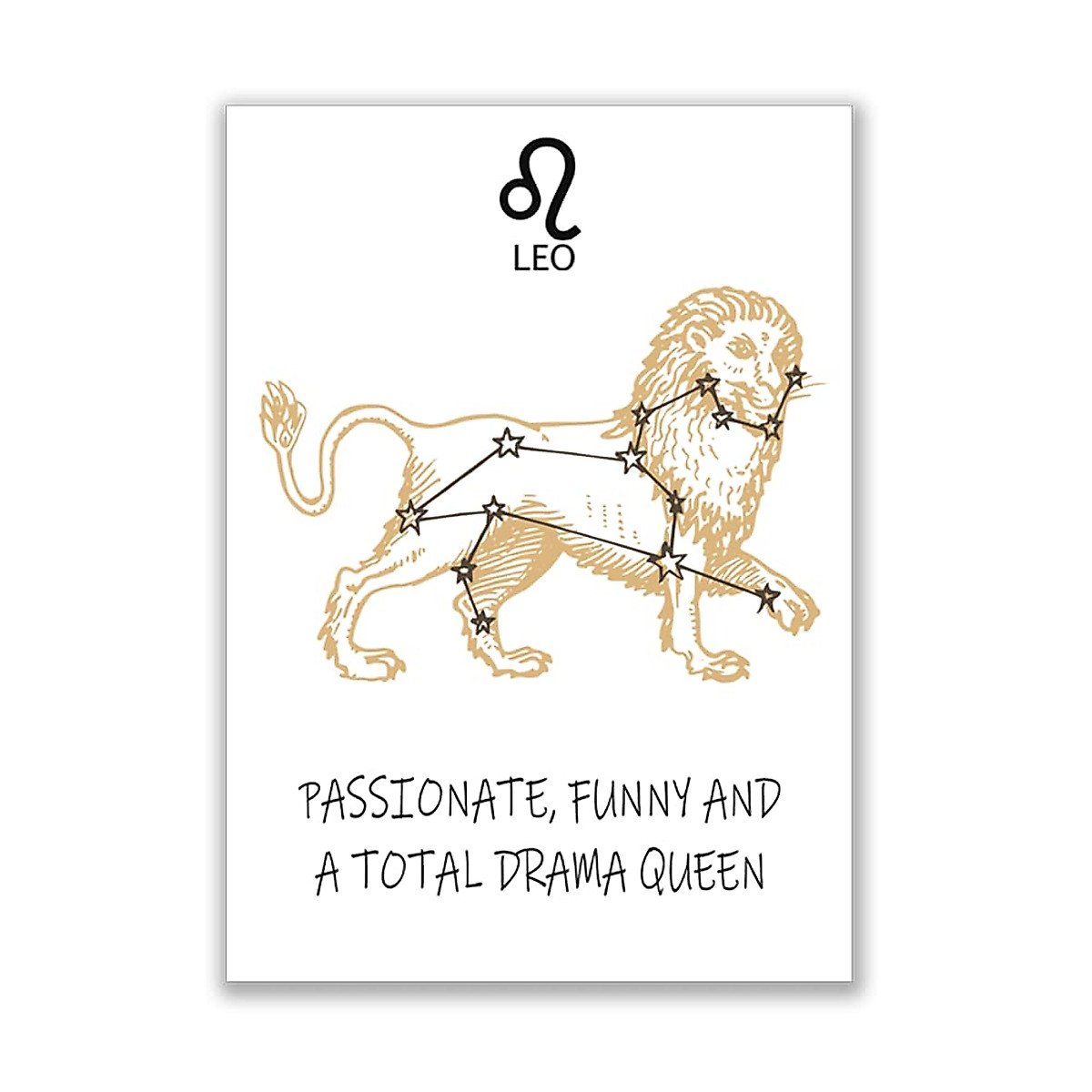 PICTURE THIS PRINTS Funny Leo Zodiac Birthday Card, Zodiac-themed Card, Astrology Greeting Card, Card with Envelope, Leo Birthday Card, Leo Astrology Card, Zodiac Greeting Card, 5x7 inches