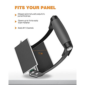 Panel and Plywood Carrier Tool, 0 to 1 Grip Range Sheetrock Gripper Carrying Soft-Grip Handle Gripper Lift Heavy Duty Metal Gripper for Clamp Wood Board or Drywall Lifter with Single Hand