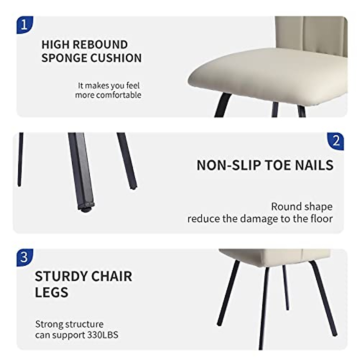 ZckyCine Dining Room Table Set 6-8 Person Kitchen Table and Chairs Modern Extendable Dining Table with 8 Leather Upholstered Dining Chairs (1 Table + 8 Beige Chairs)