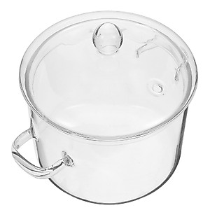 GANAZONO Glass Cooking Saucepan Stovetop Borosilicate Glass Cooking Pot with Lid and Handle Kitchen Pot for Pasta Noodle Soup Milk