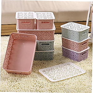 NOLITOY Box Wicker Storage Basket Closet Storage Bins Desktop Storage Basket Laundry Hamper Organization Baskets Drawer Organizer Drawers for Clothes Stackable Drawers Container Hollow