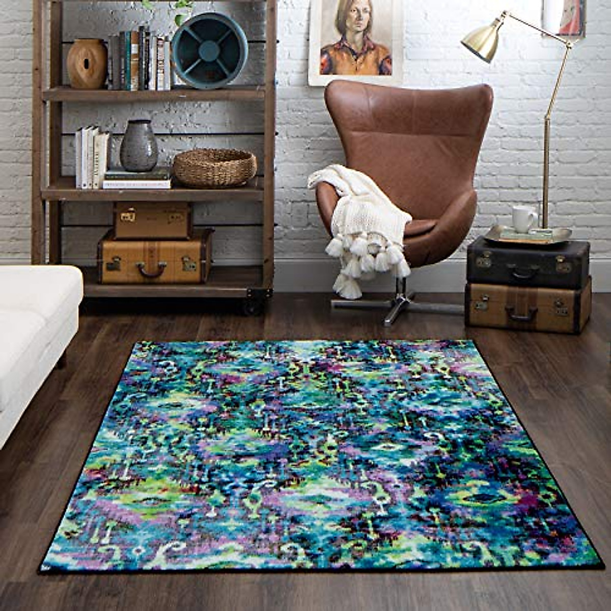 Mohawk Precision Printed Prismatic Arimo Area Rug, 5'x8', Lime Green