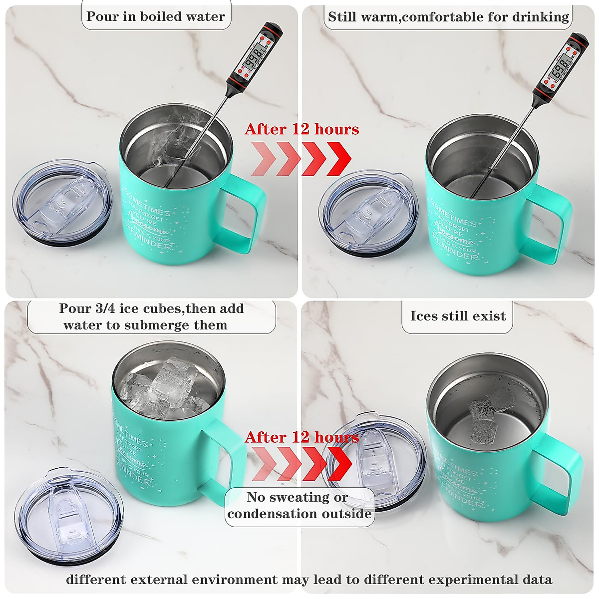 Inspirational Gifts for Women, Sometimes You Forget You're Awesome Coffee Mug, Thank You Gifts Mothers Day Gifts, Birthday, Teacher Appreciation Gifts,14 Oz Insulated Coffee Cup with Lid - Purple