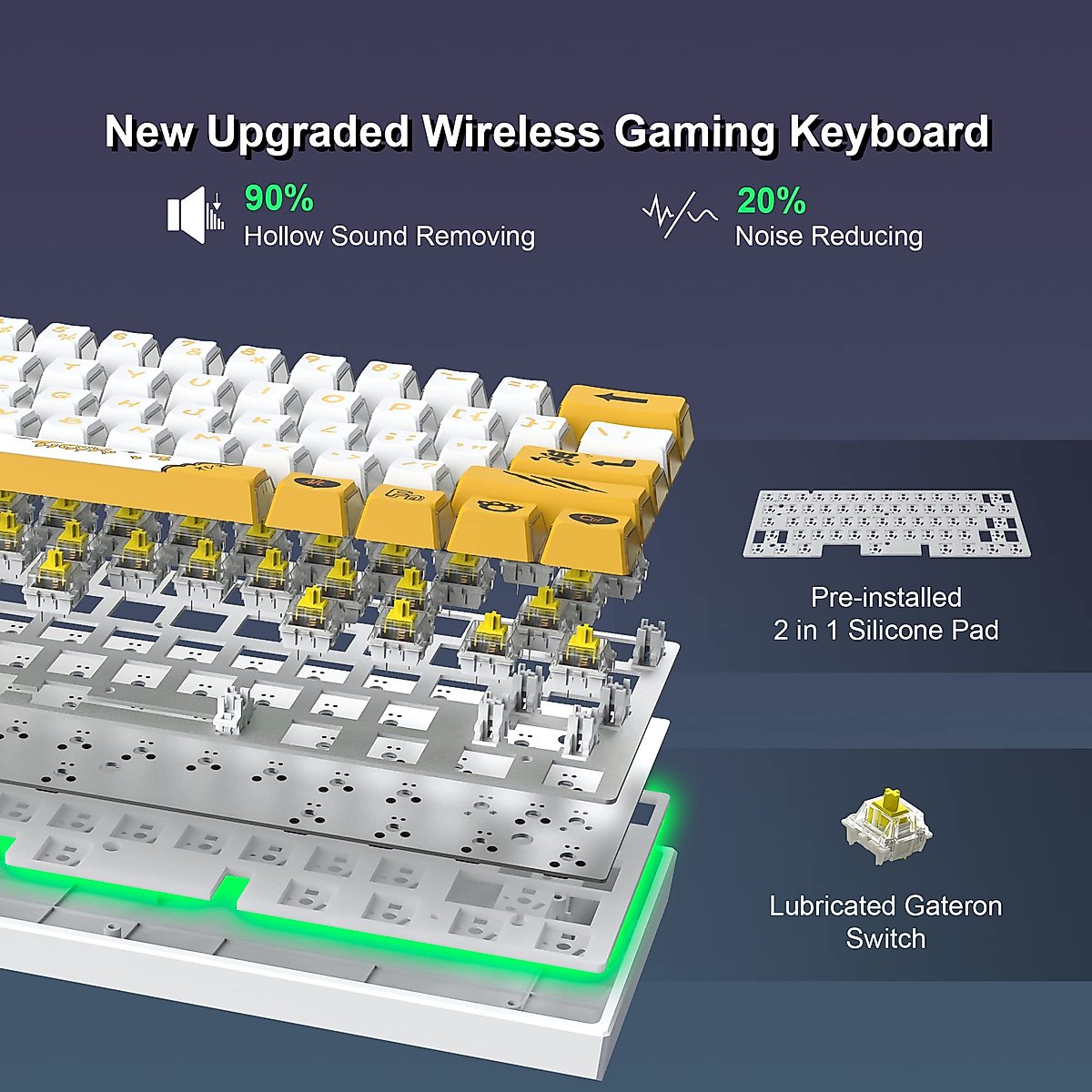 HITIME XVX M61 60% Mechanical Keyboard with Keyboard Travel Case,Wired/2.4G Wireless Gaming Keyboard with Coiled Cable,Hot Swappable Custom Computer Keyboard for Desktop PC/Laptop Mac