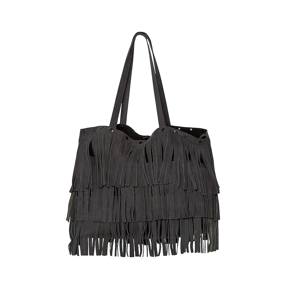LAGGO Remy Fringe Bag (Black Nubuck)