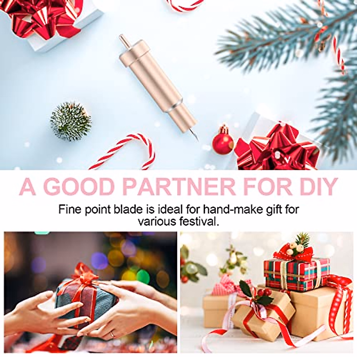 Premium Fine Point Blade for Cricut, Fabric Bonded Blade and Housing, Cutting Blades Replacement for Maker 3/Maker/Explore 3/Explore Air 2/Air/One, Explore Maker - Gold