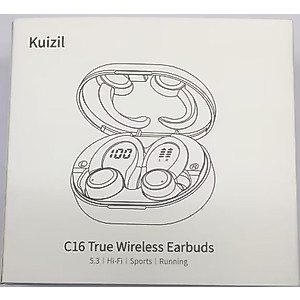 Headphones Bluetooth 5.3 Wireless Earbuds ENC Noise Cancelling Mic, Bass Stereo Over Ear buds with Earhooks, 48H Playback and Dual LED Display, IP7 Waterproof Earphones for Sports/Workouts/Gym/Gaming