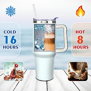 thmasamwr 40oz Teacher Tumbler with Handle, Stainless Steel Teacher Water Bottle Cup, Teacher's Travel Coffee Mug, Thanksgiving,Christmas,Graduation Gifts for Teachers