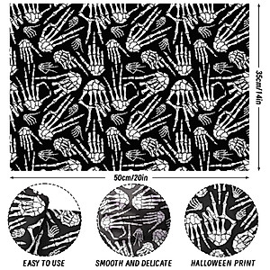 100 Sheets 20 * 14 Inches Halloween Tissue Paper for Gift Wrapping Black White Skeleton Hands Tissue Paper for Gift Bags Spooky Decorative Tissue for Halloween Party DIY Craft