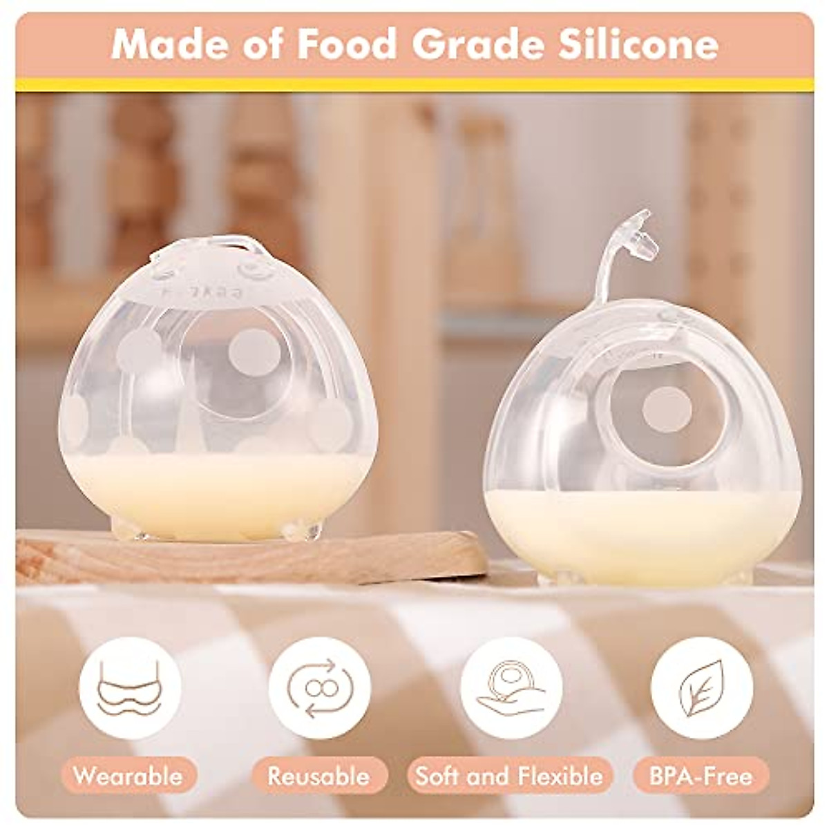 haakaa Ladybug Breast Milk Collector 1.4oz/40ml/1pc - Wearable Nursing Cup Resuable Breast Shell Breast Milk Catcher Silicone Portable Letdown Catcher for Breastfeeding Moms, Protect Sore Nipples