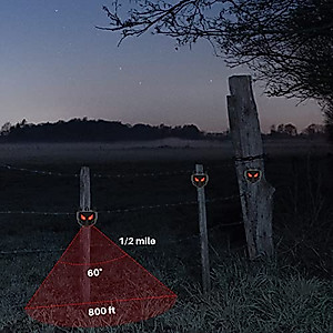 4 Pack Solar Animal Repeller Outdoor with Red LED Lights, Night Guard Animal Predator Repellent for Scares Raccoon Skunk Coyote Deer Repellent for Yard Chicken Coop Garden Farm Protection