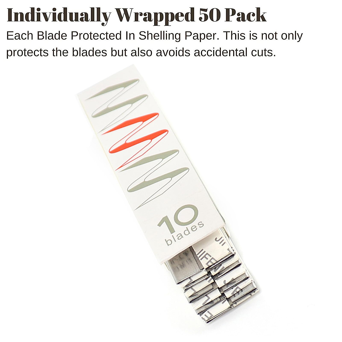 Bezall 50Pcs Single Edge Razor Blades, Stainless Steel Straight Razor Blade Refills, Eyebrow Trimmer Facial Hair Blades for Women and Men